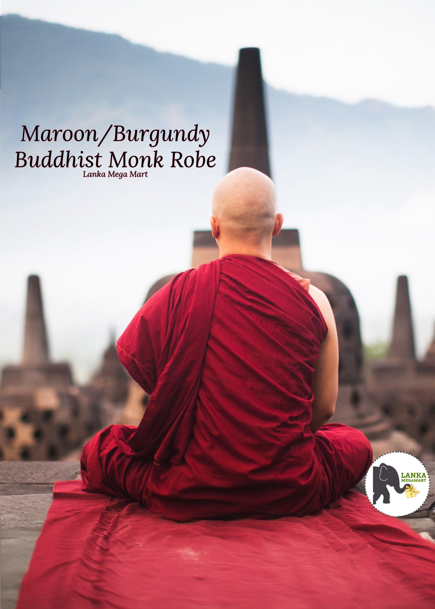 Buddhist Monk Robe | Red/Burgundy | Authentic Monk Robes | Fabric Opti ...